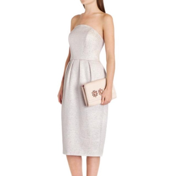Ted Baker Dresses Ted Baker Blush Langley Filippa Strapless Metallic Midi Dress Poshmark